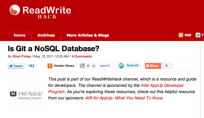 GitはNoSQLデータベースなのか？ | A-Listers