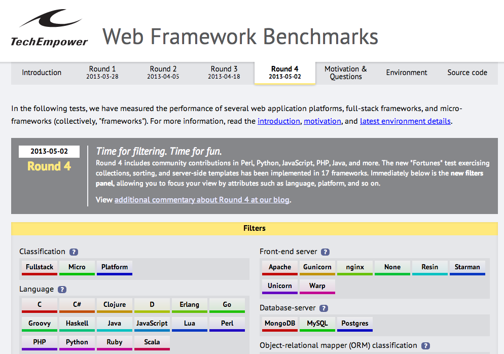 16の言語と57のフレームワークを比較したベンチマークが凄い | A-Listers